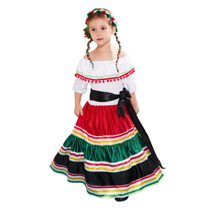 United Nations Mexico Girl Costume for Kids Mexican Dress Cosplay for ...