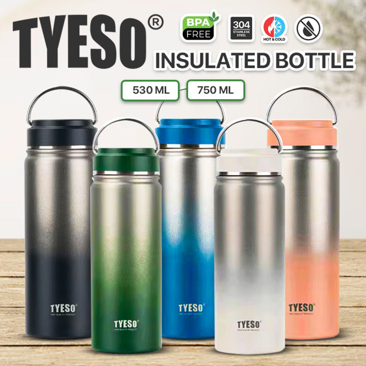 Tyeso Official Store Gradient Insulated Tumbler 530ml 750ml Hot & Cold Bottle with Handle 24 ...