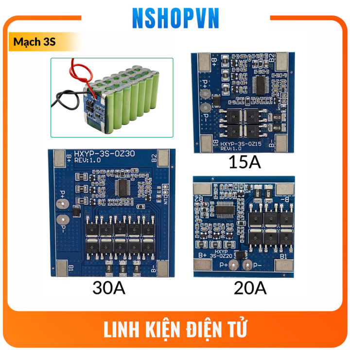 Mạch sạc và bảo vệ pin 3S Lithium-ion HXYP 3S - 15A / 20A / 30A | Lazada.vn