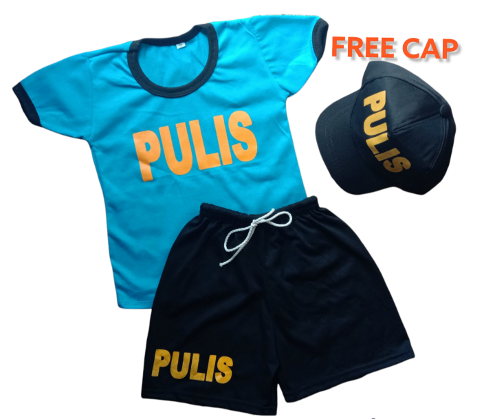 KIDS PULIS COSTUME - KIDS COSTUME -TERNO SETS/ JOGGER & SHORT W/ FREE ...