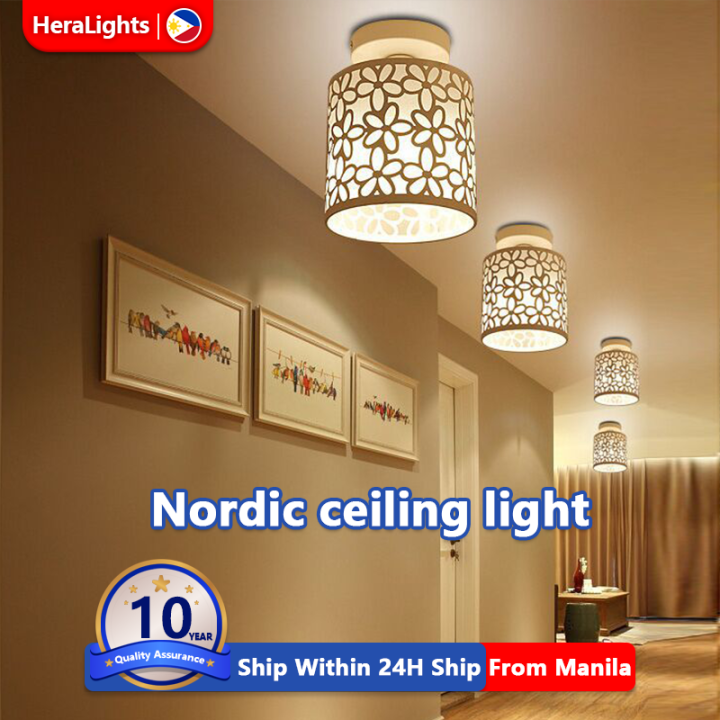 Nordic Chandelier Ceiling Light Retro Ceiling Lamp Hollow Lighting LED ...