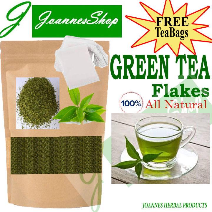 GREEN TEA FLAKES WITH FREE TEABAGS (50 grams) | Lazada PH