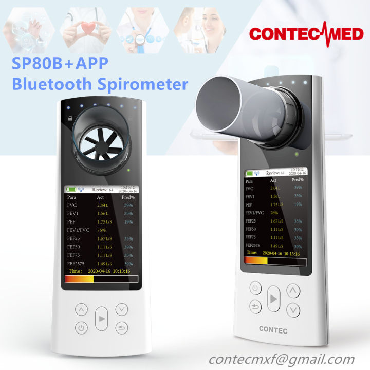ConteMed SP80B Digital Bluetooth Spirometer Lung Breathing Diagnostic ...