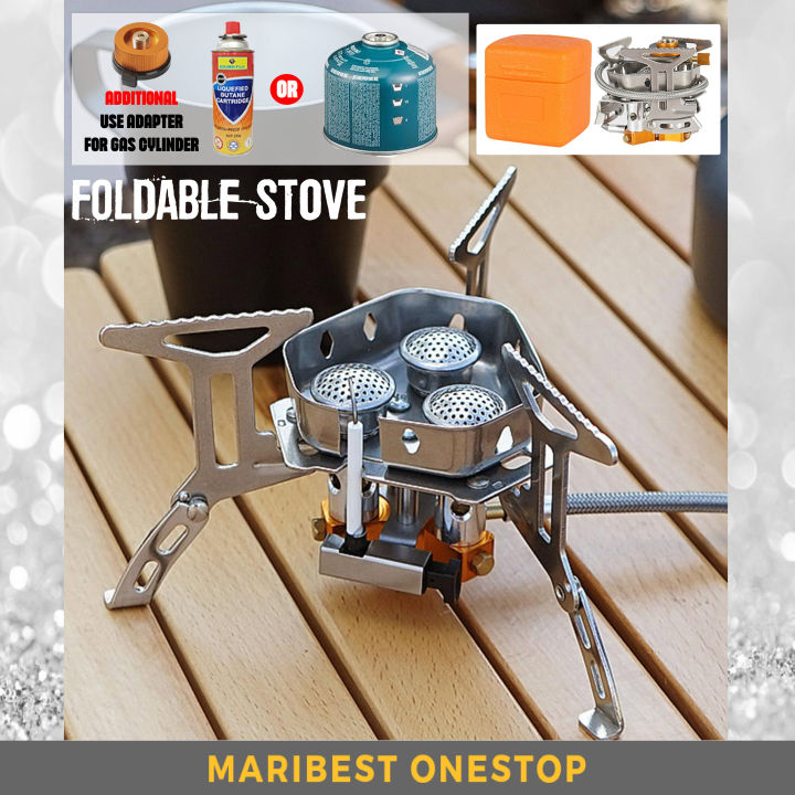 Portable Mini Folding Camping Gas Stove 3 Head Windproof Mini Gas Stove ...