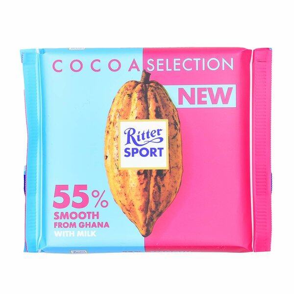 ช๊อคโกแลต Ritter Sport Dark Milk Chocolate Ghana from cocoa 55% Smooth ...