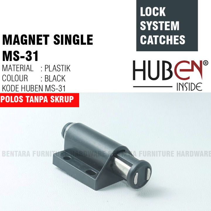 HUBEN MS-31 MAGNET SINGLE PINTU LEMARI KABINET KACA PUSH OPEN FITTING ...