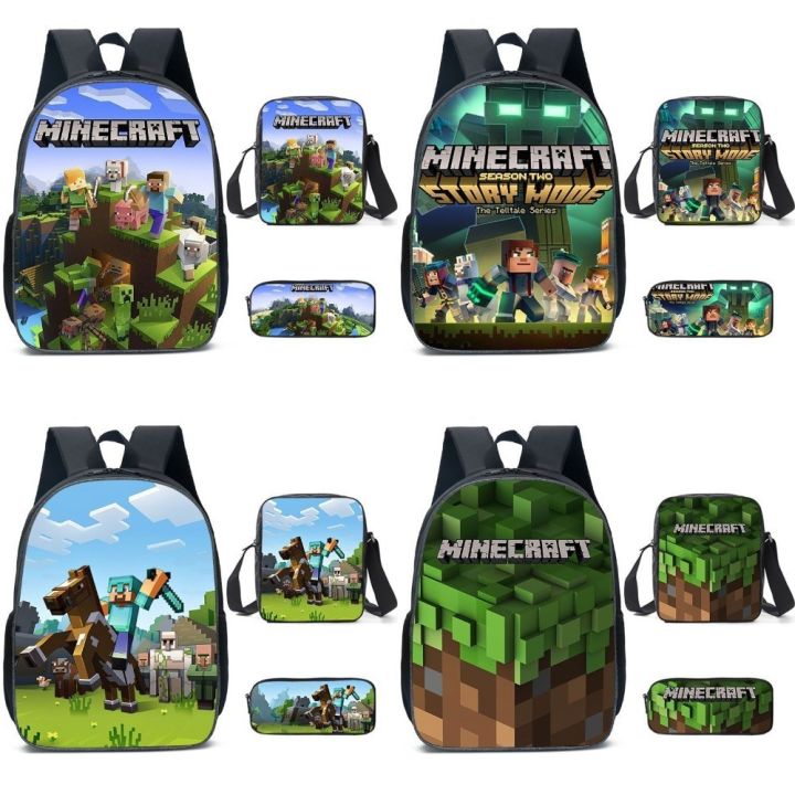 Printed Minecraft Backpack Children's School Fashionable Cartoon ...