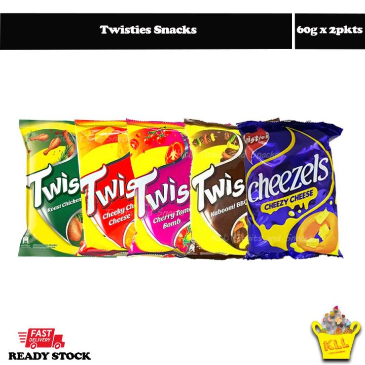Twisties Snacks (Cheese, Chicken, BBQ, Tomato & Cheezels) 60g- 2 pkts ...
