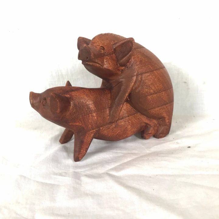 Pajangan patung babi kawin panjang 15 cm tinggi 13 cm | Lazada Indonesia