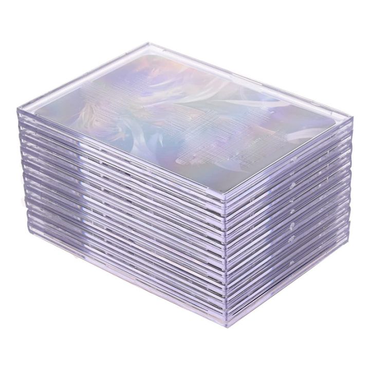 () Cards Sleeves Top Loaders 10 Hard Plastic Card Protector Clear Card ...