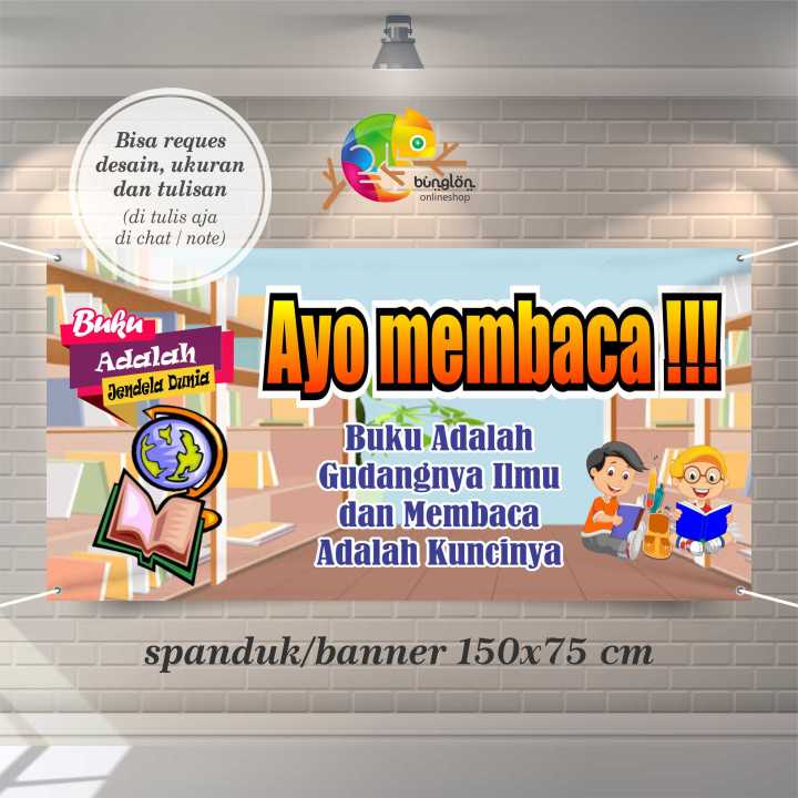 Spanduk Banner Perpustakaan, Ayo Membaca | Lazada Indonesia