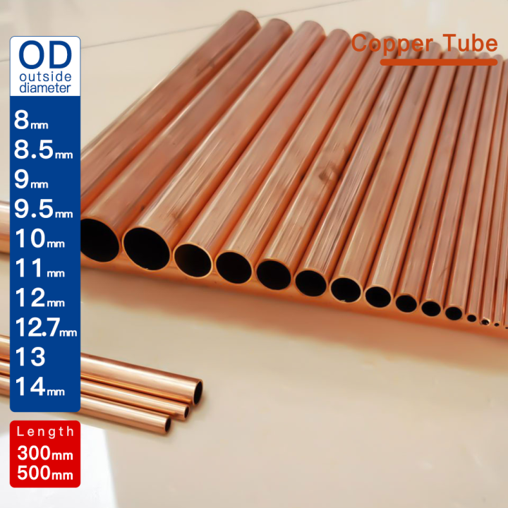 Copper tube OD 8-16mm length 300 500mm Round Cooper Pipe thickness 0.2-2 Straight red copper ...