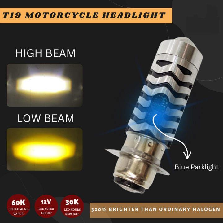 MDL KILLER BULB MOTORCYCLE HEADLIGHT WITH BLUE PARK LIGHT T19 H6 WAVES DESIGN GOOD QUALITY ...