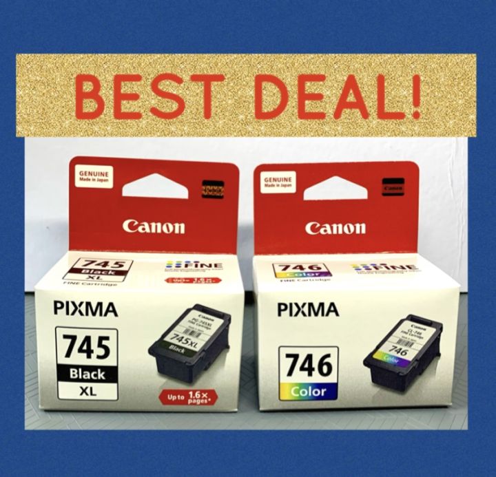 Canon 745 XL AND 746 Original Ink Cartridge Set PG745 XL and CL746 ...