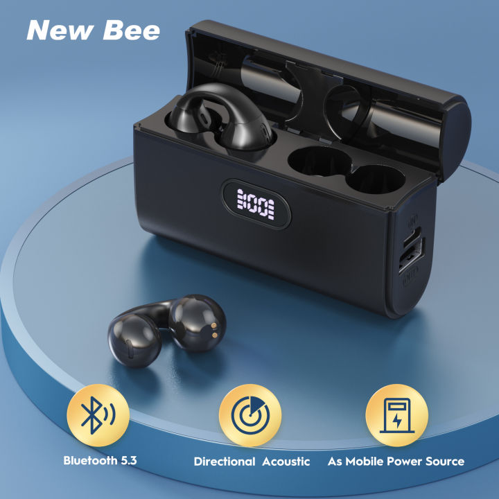 New Bee G119 Bone Conduction Earphones Bluetooth Clip on Ear Earring ...