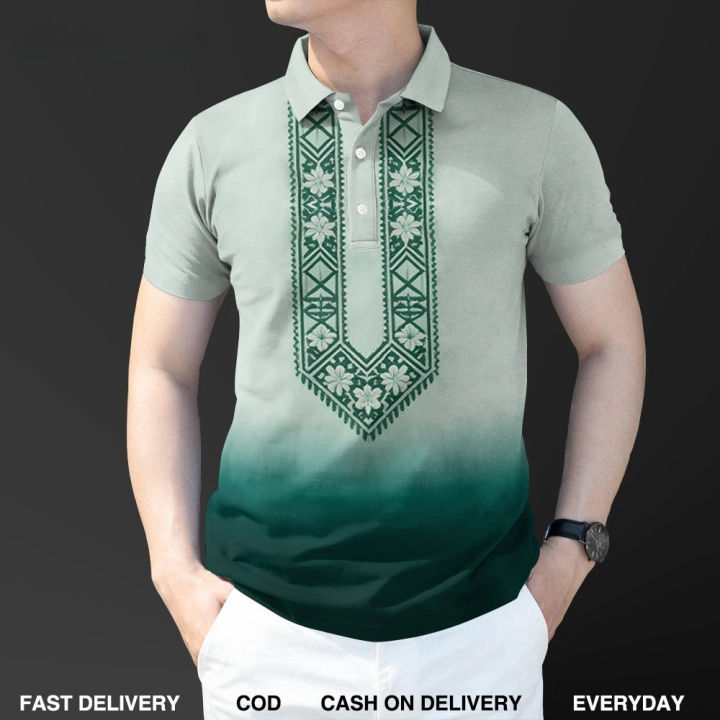 2025 Full sublimation new Vintage Men's Barong Shirt Dark Purple ...