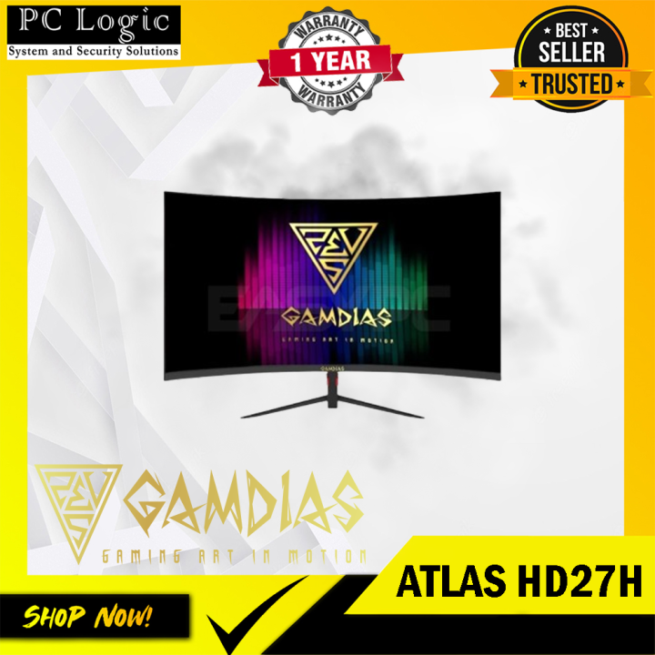 GAMDIAS ATLAS HD27H 27" CURVED GAMING MONITOR 280HZ 1MS I DP,HDMI ...