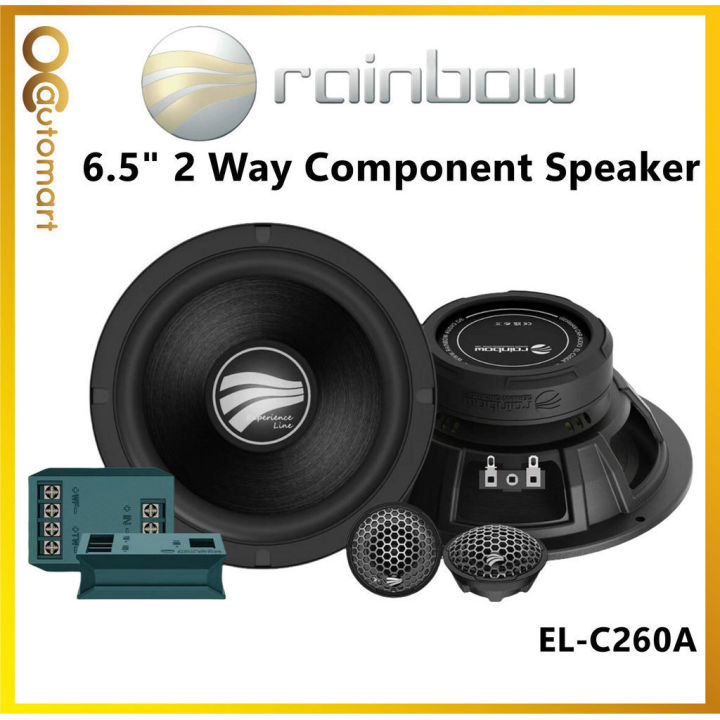Rainbow Audio 6.5" 2-Way Component Car Speaker With Tweeter Spk Set EL ...