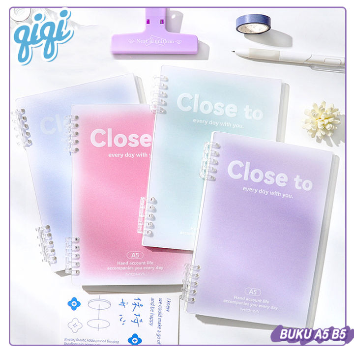 buku tulis sekolah A5 B5/Notebook warna gradien/buku diary aesthetic ...