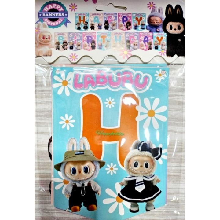 BANNER REGULER HAPPY BIRTHDAY LABUBU / BACKDROP HAPPY BIRTHDAY ULANG ...