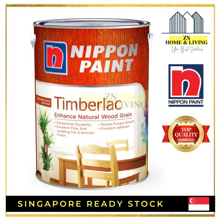 Nippon Paint Timberlac Wood Varnish FREE PAINT TOOLS | Lazada Singapore