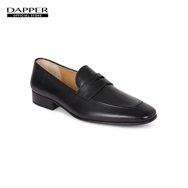 DAPPER รองเท้าหนัง แบบสวม Classic Hi-Shine Penny Loafers สีดำ | Lazada.co.th