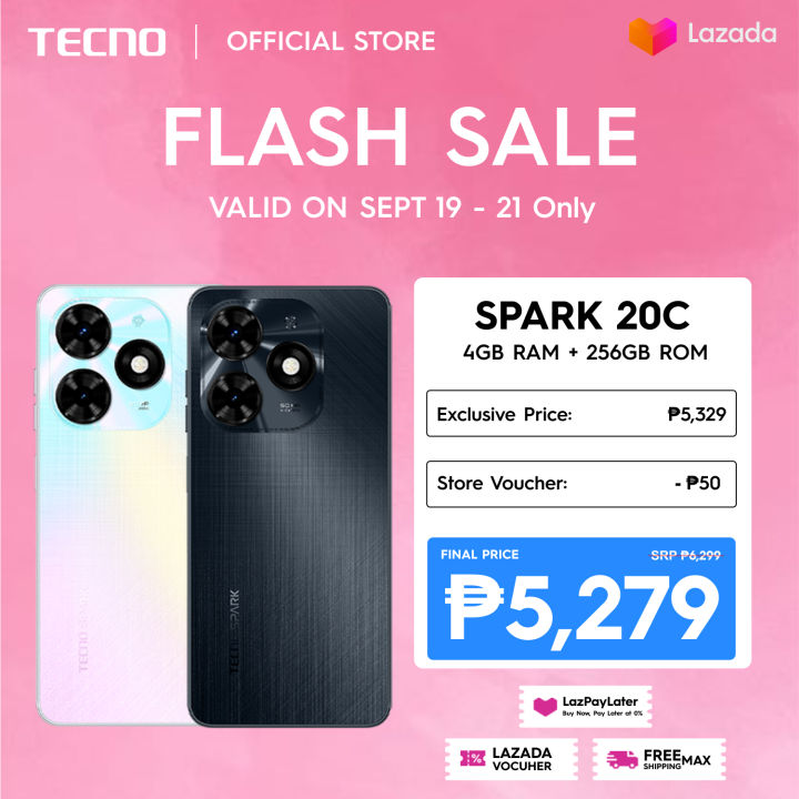 TECNO SPARK 20c 12GB (4+8GB) + 256GB | 16GB (8+8GB) + 128GB | 50MP Dual Camera | DTS Dual ...