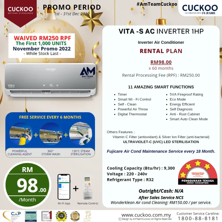 Cuckoo Air Conditioner Vita - S Inveter (1HP) | Lazada