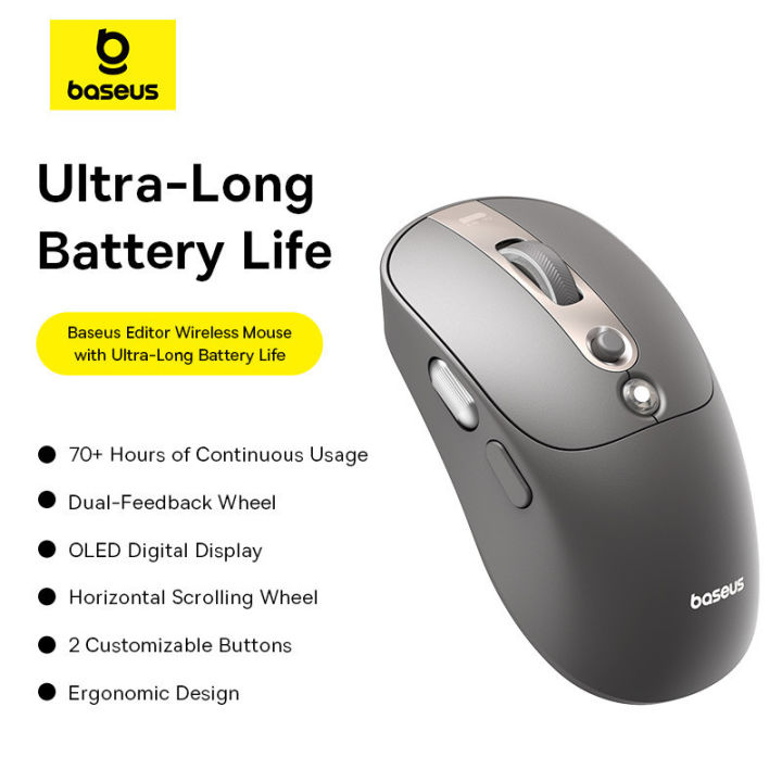 Baseus Editor Series Wireless Mouse with Long Battery Life Digital ...