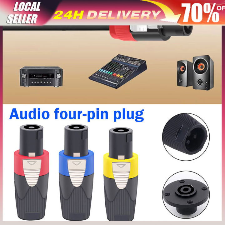 Professional Stereo Pole Twist Lock Audio Plug NL4FC XLR 4 Pin Male ...