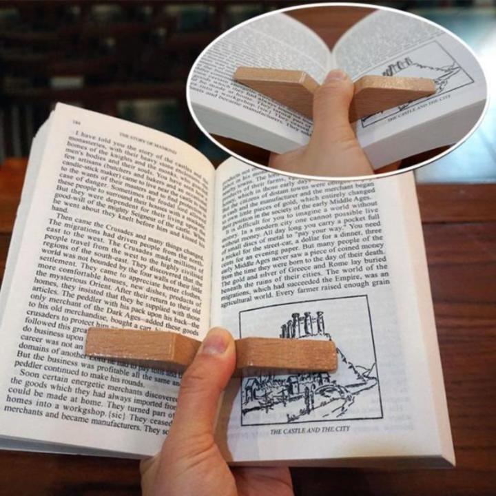 Ginni Convenient Page Spreader Thumb Book Holder Wooden Bookmark ...