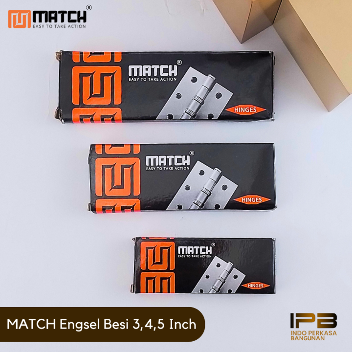 MATCH Engsel Besi Match 3" / 4" / 5 " inch GRATIS SKRUP Engsel Besi ...