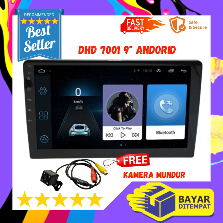 DHD TV HEADUNIT DOUBLE DIN ANDROID 9 INCH DHD-7001 DAN KAMERA MUNDUR ...