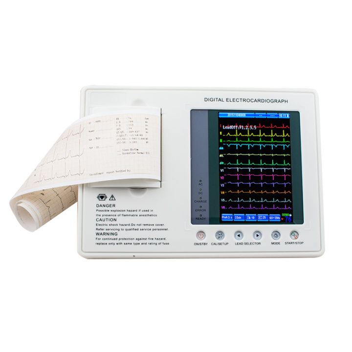 EKG ECG Machine Portable Digital 3channel 12 lead Machine 7inch Color ...