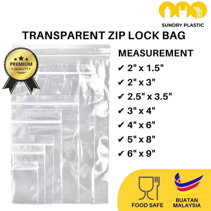 【HOT CXBVHSRYTE 113] 【100pcs/packet】 Plastic Transparent Zip Lock Bag / Clear Ziplock Plastik ...