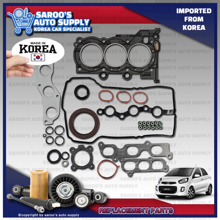 [Kappa] Overhaul Gasket Set For Picanto (11-17) , 1000cc , 3Cylinder ...
