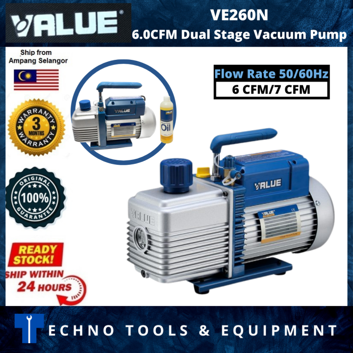 Value Dual Stage Vacuum Pump VE260N 6.0CFM | Lazada