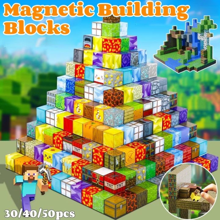Magnetic Building Blocks My World Blocks DIY Variety Magnet Cube ...