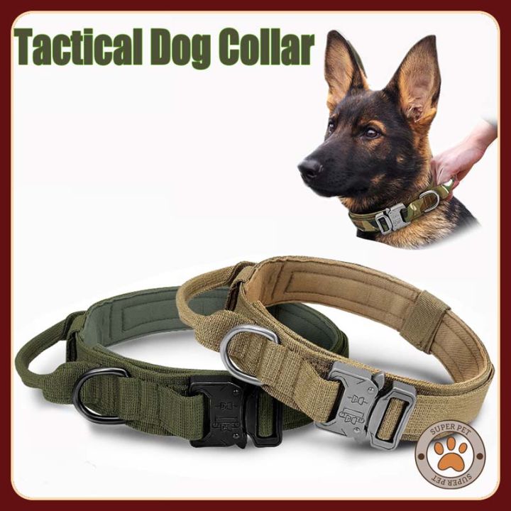 Dog Collar Leash Set Durable Nylon For Medium Large Military Tactical ...