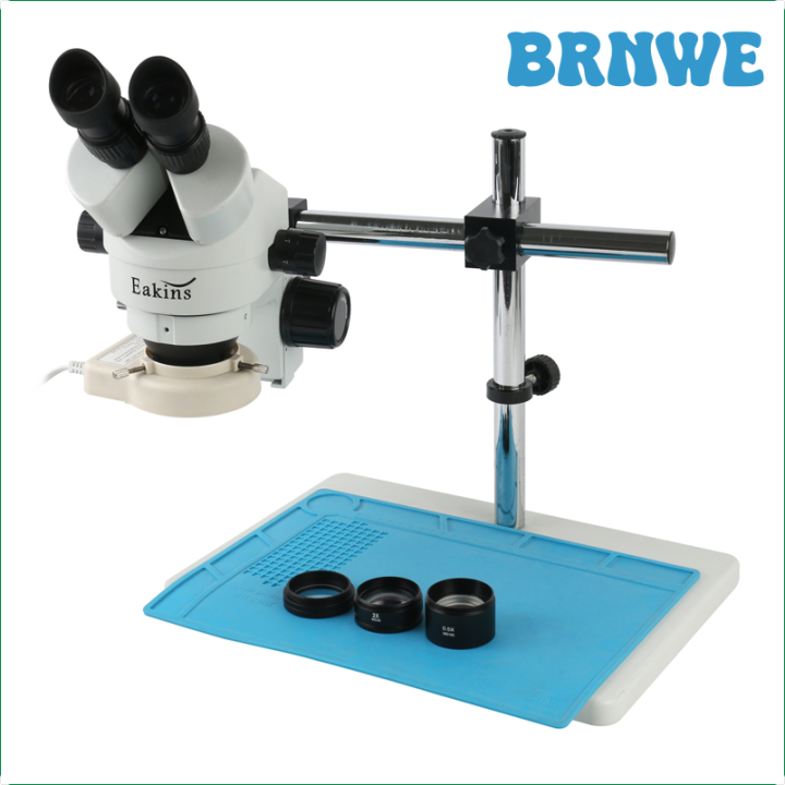 BRNWE Binocular Stereo Microscope 3.5X-90X Continuous Zoom Metal Stand ...