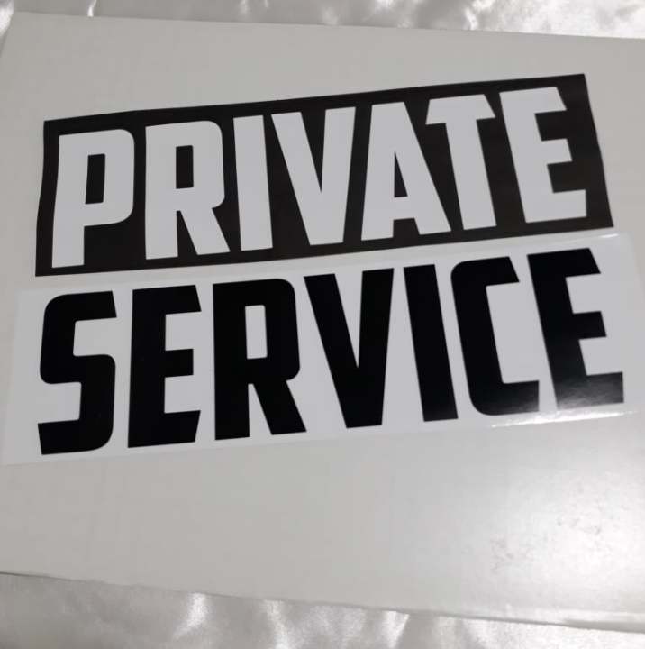PRIVATE/SERVICE Sticker Decal BIG SIZE: 3 in. x 10 in. in Black or ...