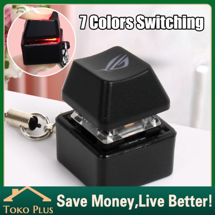 Keychain/Gantungan Kunci Mechanical Switch RGB LED Keychain Light Up ...