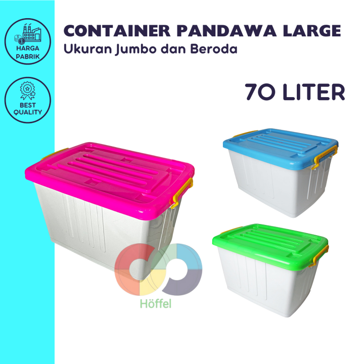 Container Box Roda Plastik Jumbo 70 Liter Kotak Penyimpanan Barang ...