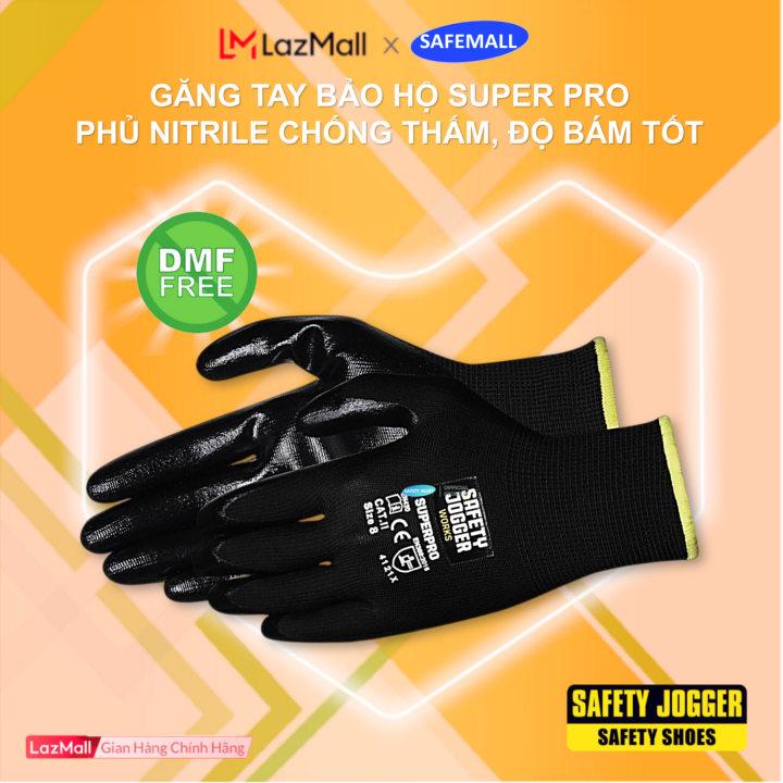 Găng Tay Bảo Hộ Lao Động Safety Jogger Superpro Chính Hãng Phủ Nitrile ...