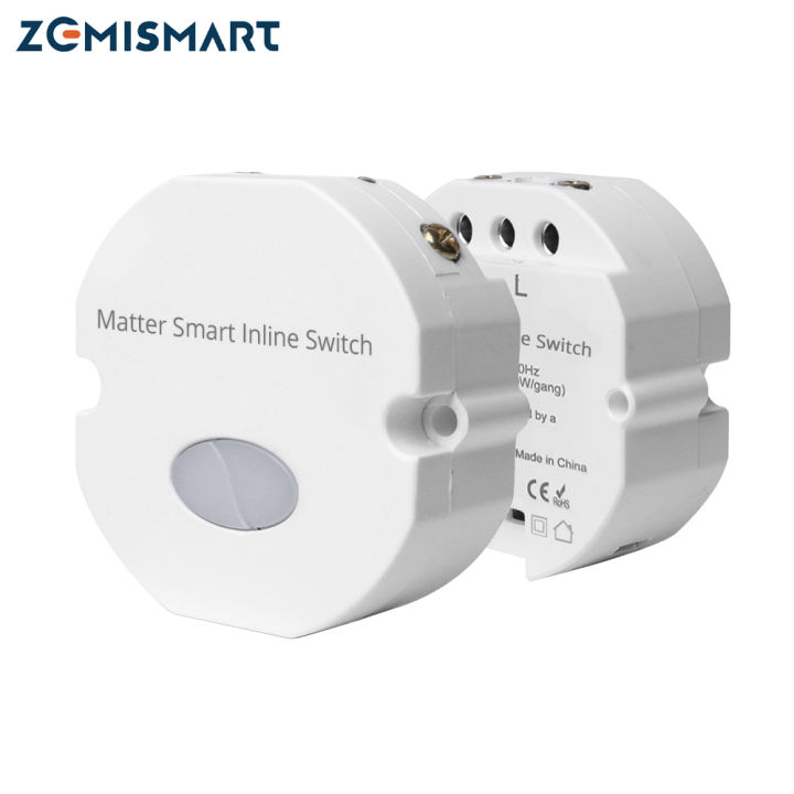 zemismart Matter WiFi Smart Neutral Light Switch DIY Relay Breaker ...