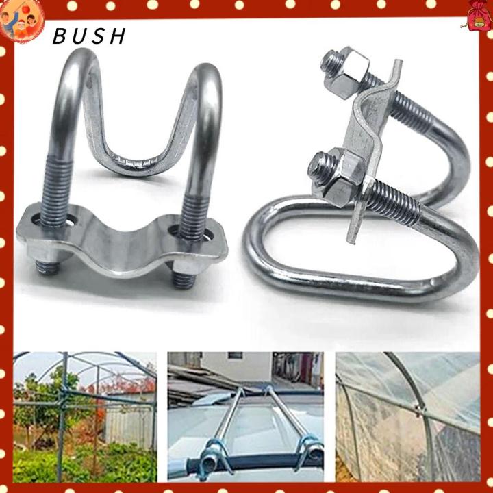 BUSH 1Pcs Cross Clamp U Bolt Steel Connector Double U-Cross Tube Pipe ...