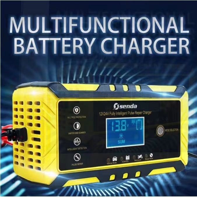 Car Battery Charger 12V 2-20A Full Intelligent Pulse Fast Car Battery ...