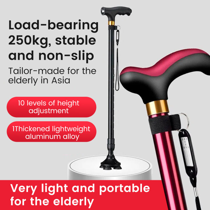 VELPEAU Elder Walking Stick Lighted Walking Stick For the Elderly With ...