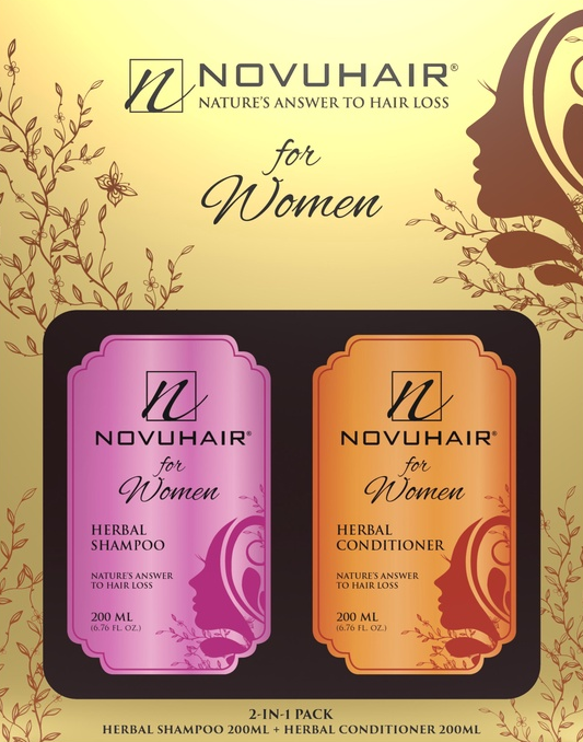 Novuhair 2in1 Hair Care Kit for Women - Herbal Shampoo and Conditioner ...