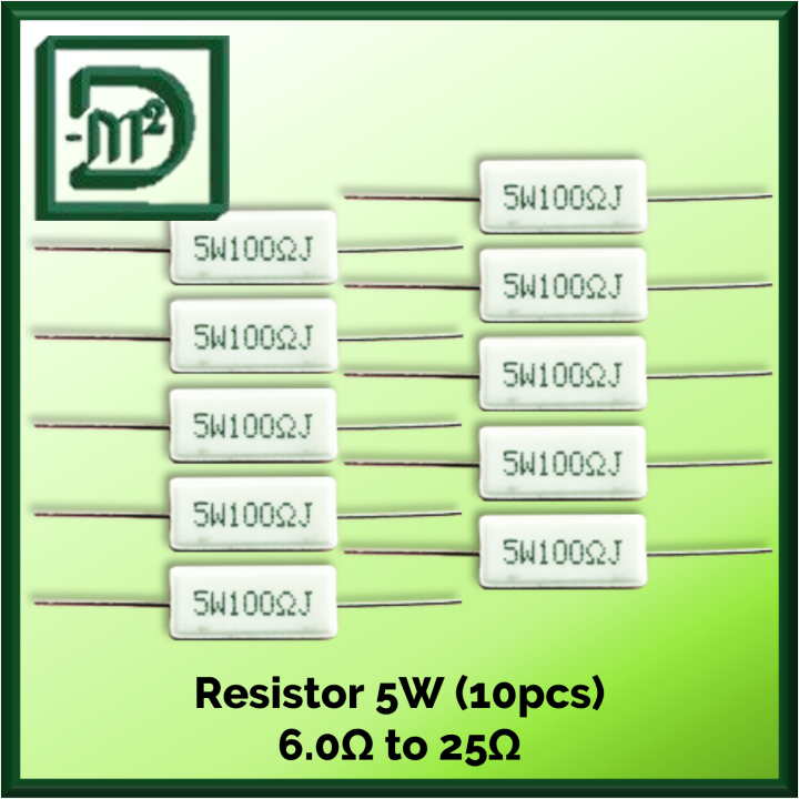 Resistor 5W 6.0 Ohms to 25 Ohms (10pcs) | Lazada PH